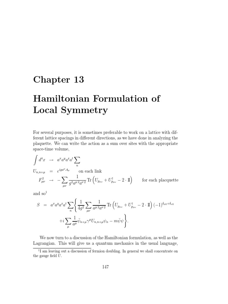 Hamiltonian Formulation of Local Symmetry | Download Free PDF | Gauge ...
