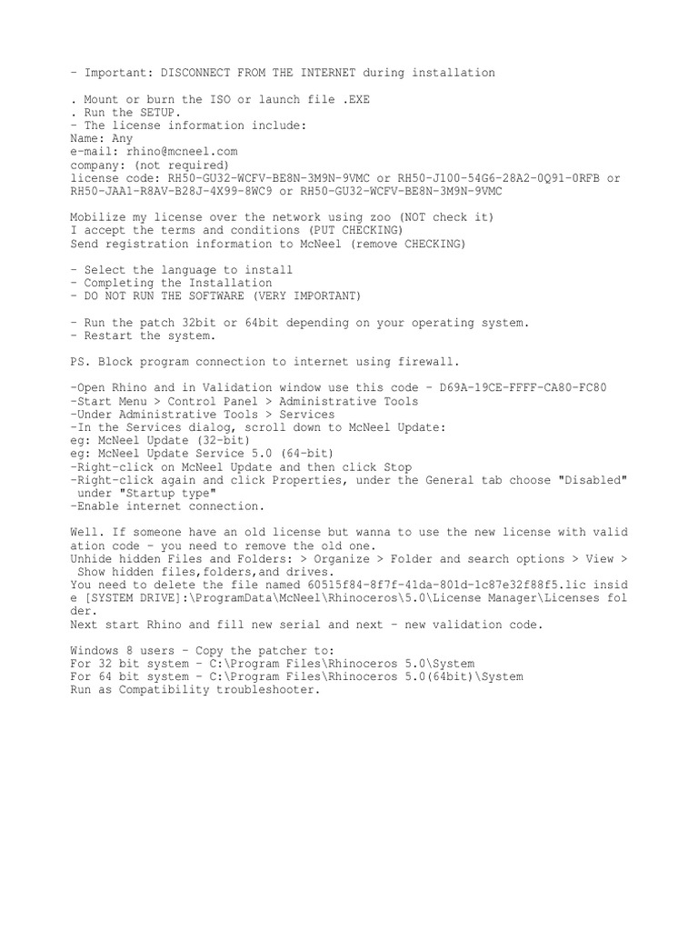 Step-by-step guide for installing Rhino 5 software and activating a ...