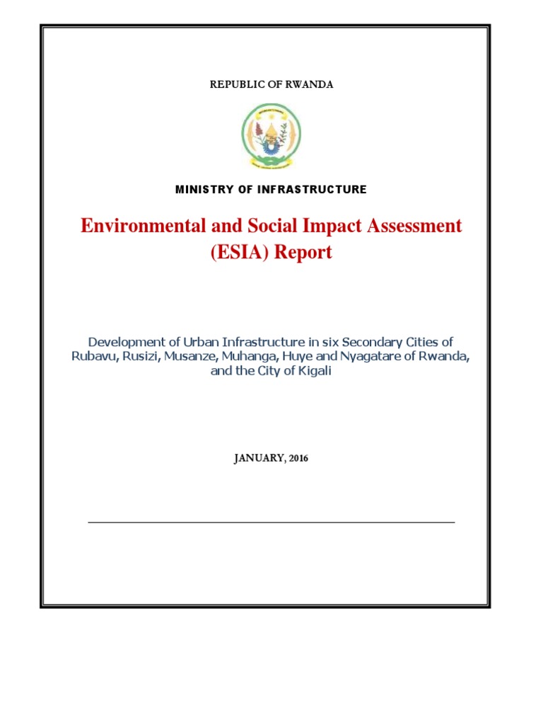 ESIA For Development of Urban Infrastructure in Six Cities Rwanda | PDF ...