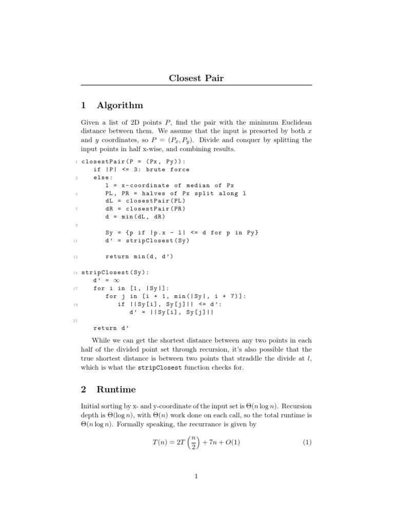 Closestpair PDF | PDF