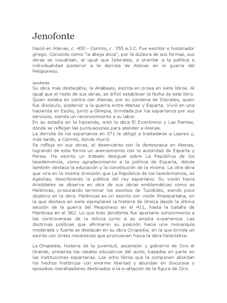Biografia de Jenofonte | PDF | Esparta