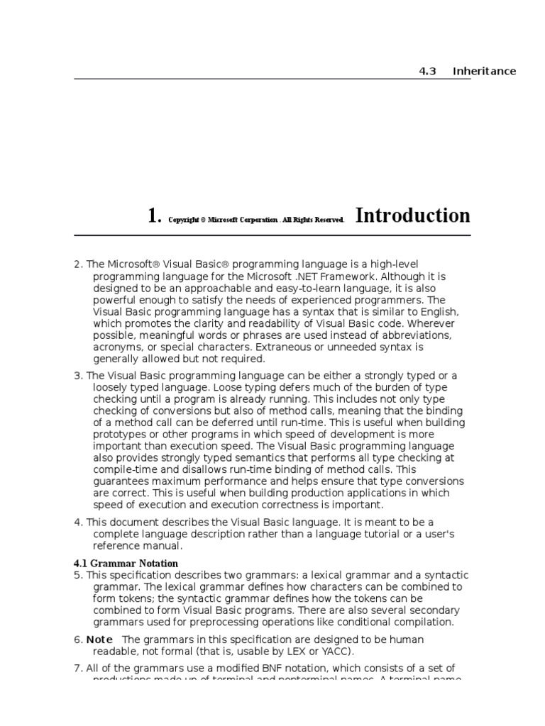 Visual Basic Language Specification | PDF | Data Type | Programming ...