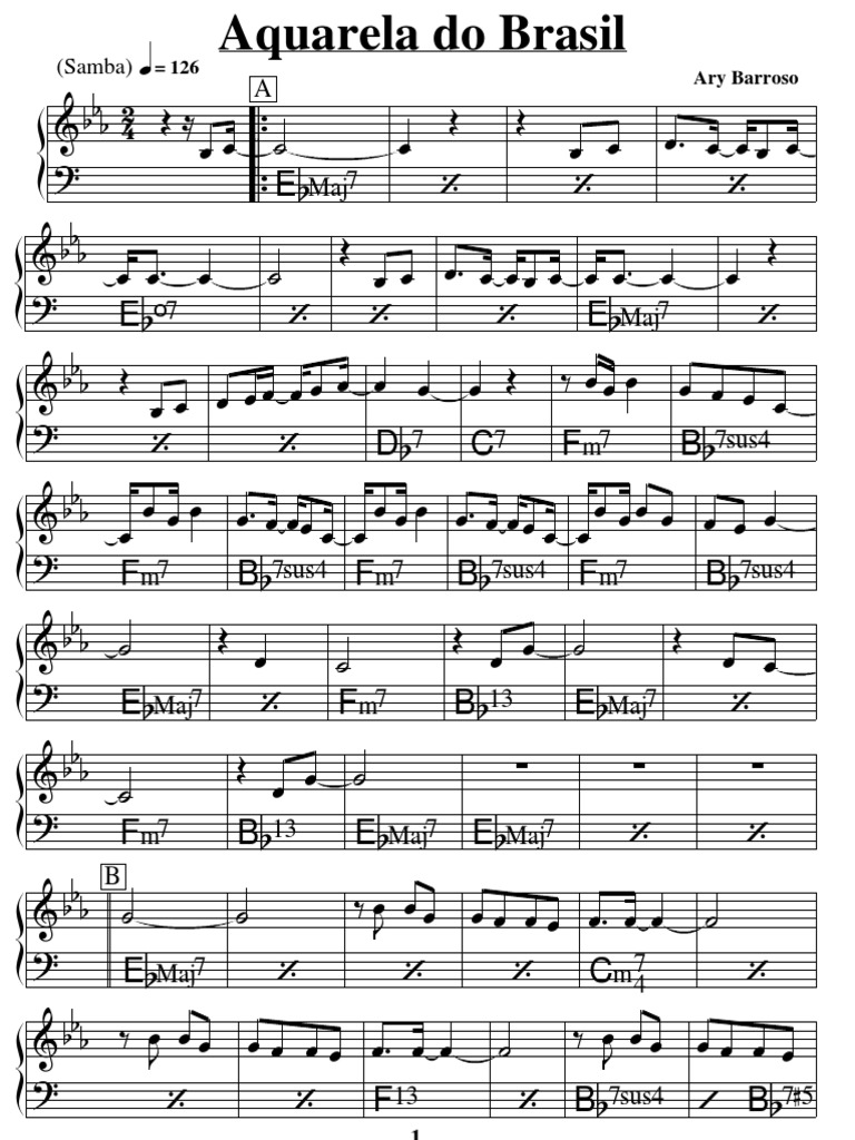 Ary Barroso-Aquarela Do Brasil-SheetMusicCC PDF | PDF
