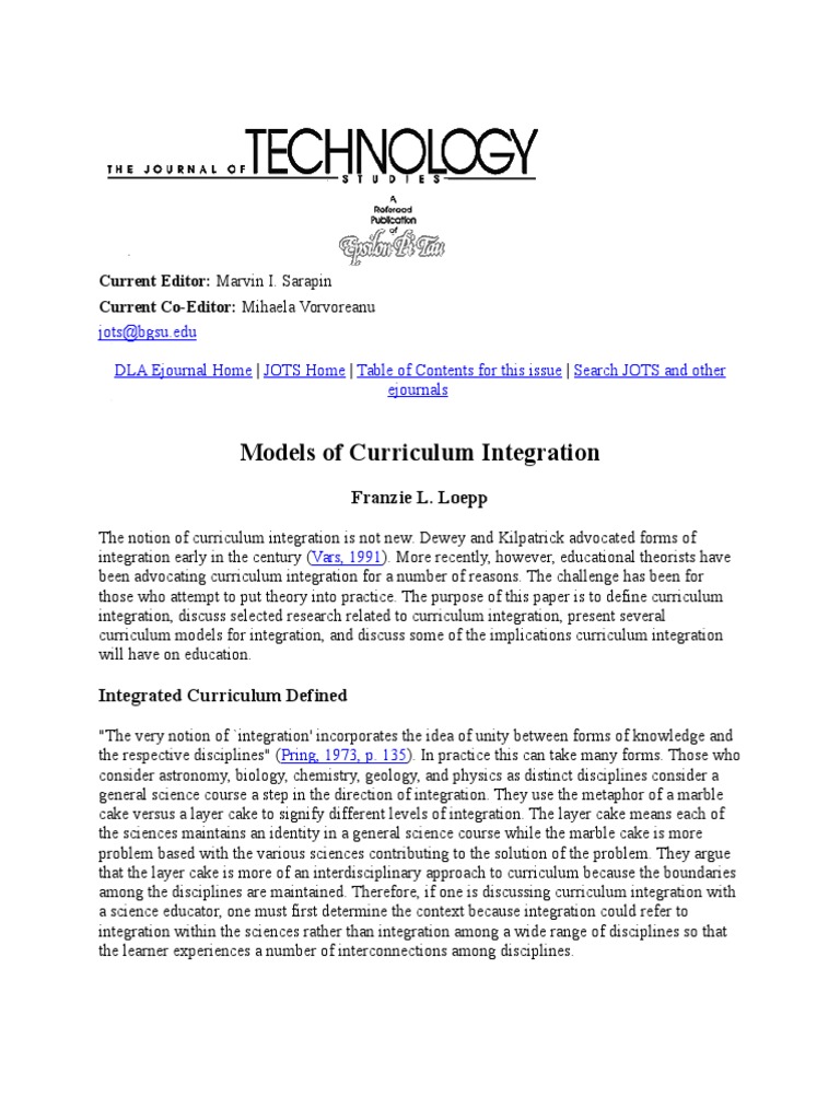 Understanding Curriculum Integration Models | PDF | Curriculum ...