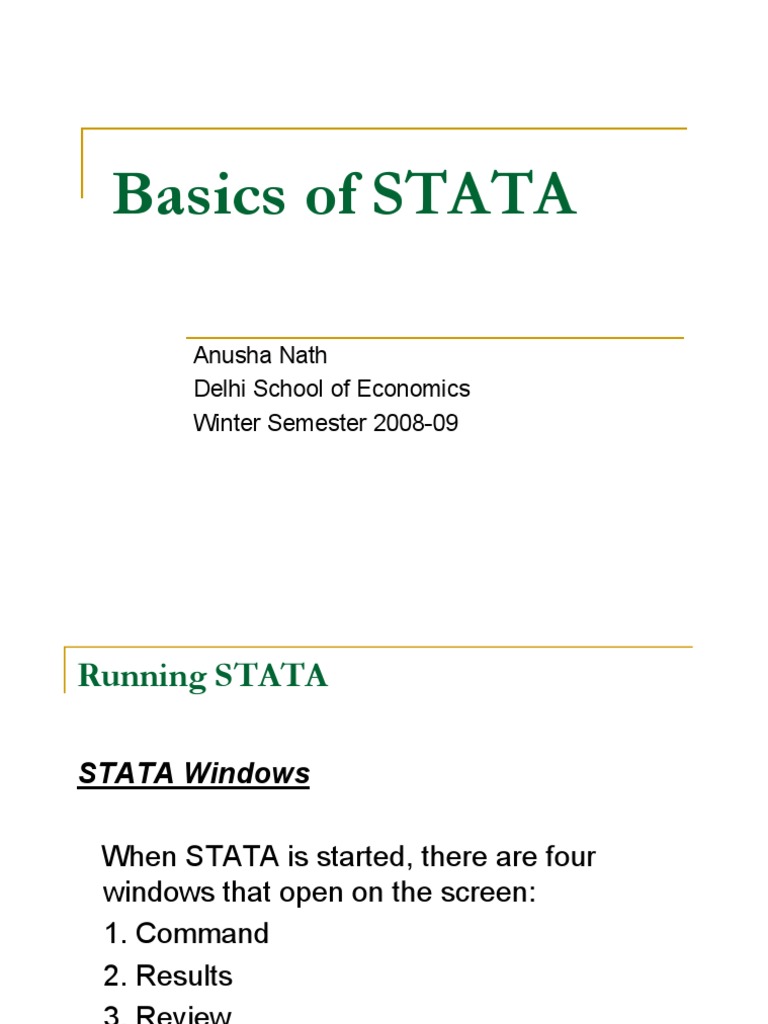 STATA Tutorial I | PDF | Comma Separated Values | Variable (Computer Science)