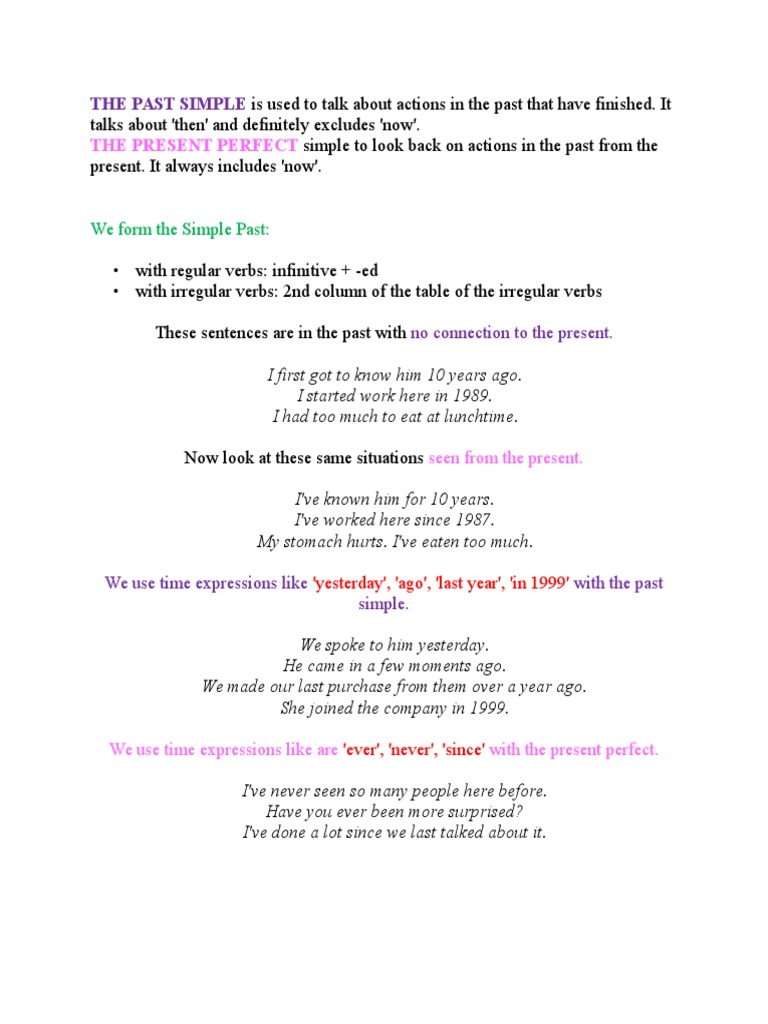 The Present Perfect | PDF | Foreign Language Studies
