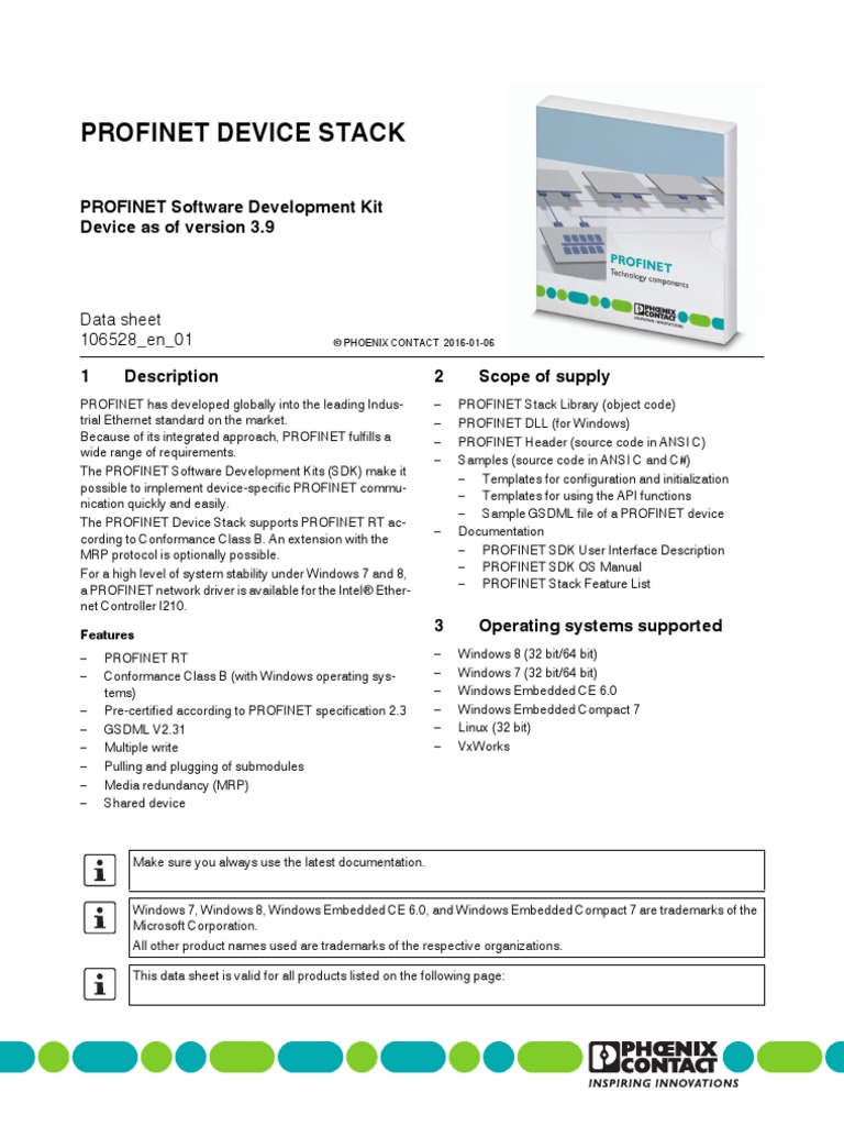 DB en Profinet Device Stack 106528 en 01 | PDF | Operating System | Embedded System