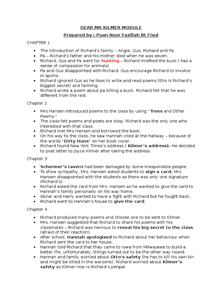 Dear MR - Kilmer Module | PDF | Novels | Society