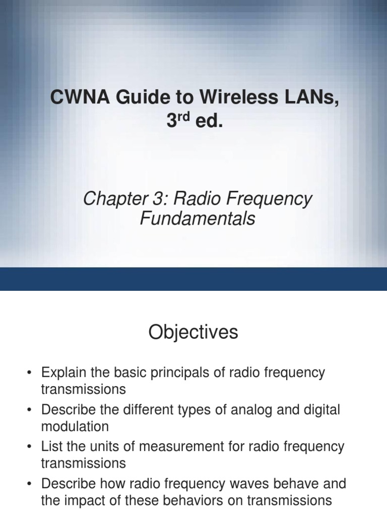 Cwna Guide To Wireless Lans, 3 Ed.: Chapter 3: Radio Frequency Fundamentals | Download Free PDF ...