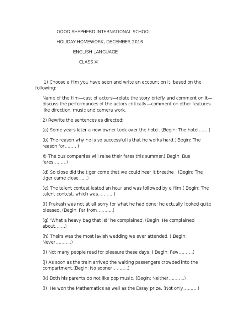 Film Review and Sentence Transformation: An Analysis of Holiday ...