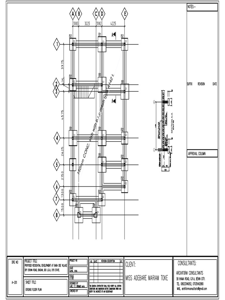 150mm CONC. Slab With B.R.C Mesh Type A142 T | PDF