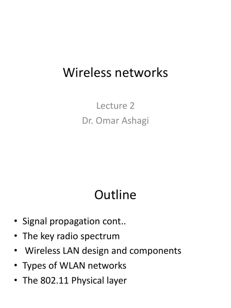Lec2-Wireless Signals Propagation | PDF | Ieee 802.11 | Radio Propagation