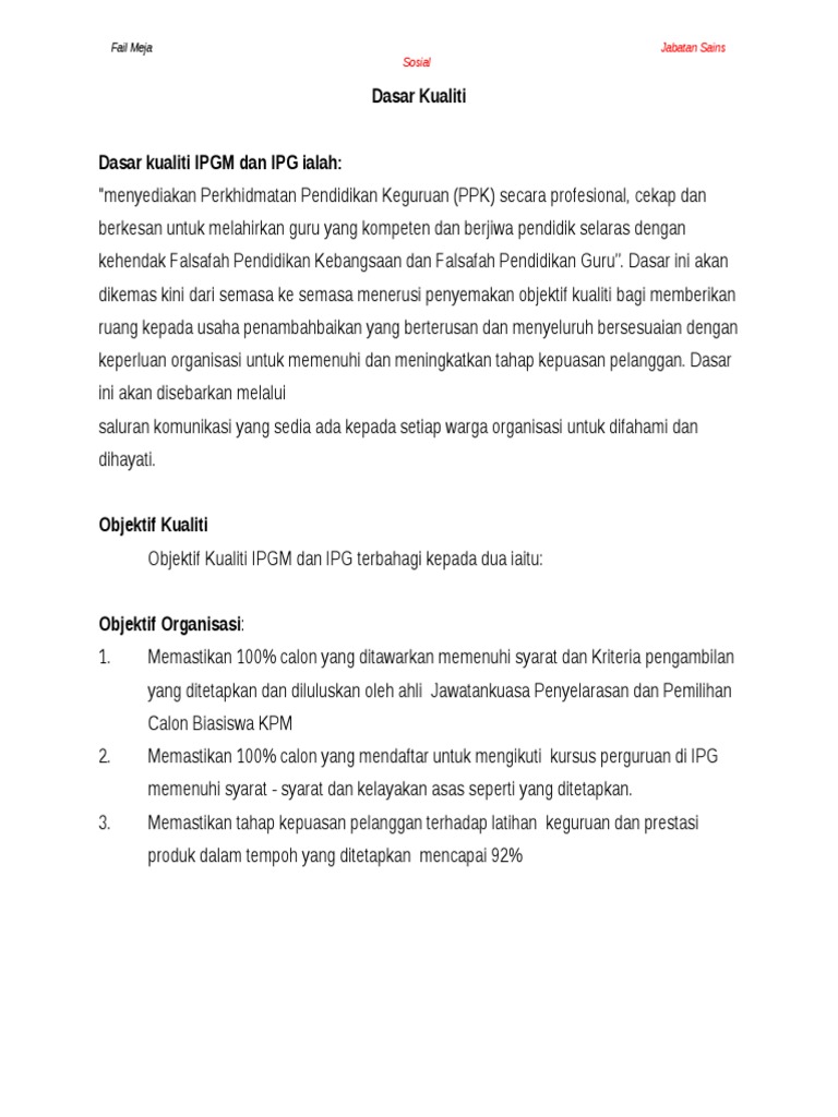 Fail Meja Pensyarah - Jun 2015 | PDF
