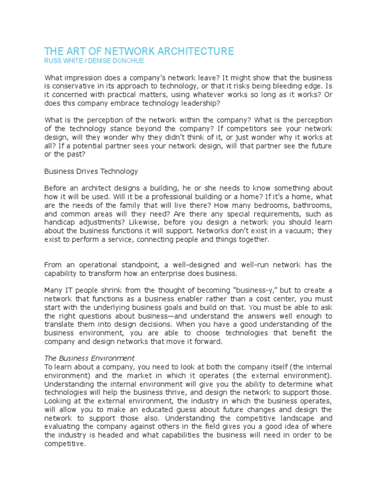 The Art of Network Architecture | PDF | Competition | Disciplines