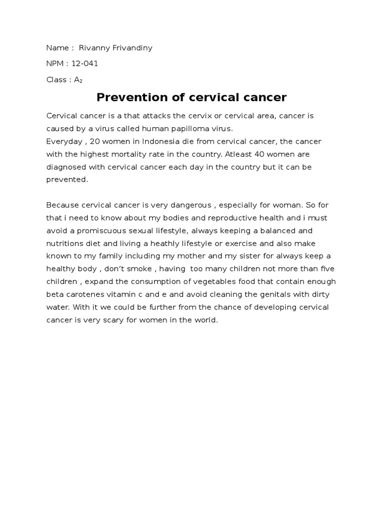 Cervical Cancer Prevention Tips for Women | PDF | Wellness