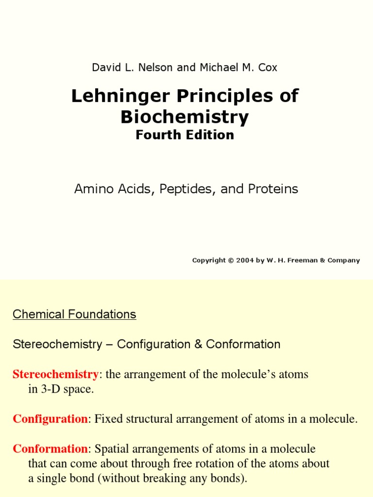 Lehninger Principles of Biochemistry | PDF