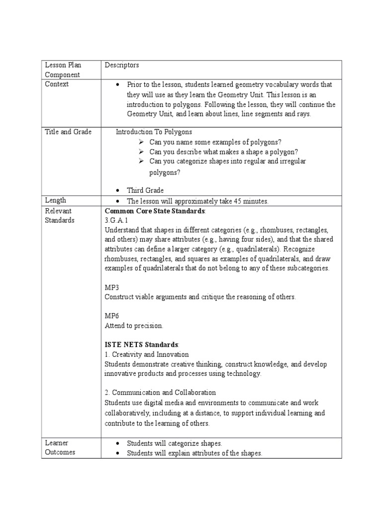 Common Core State Standards | PDF | Rectangle | Polygon