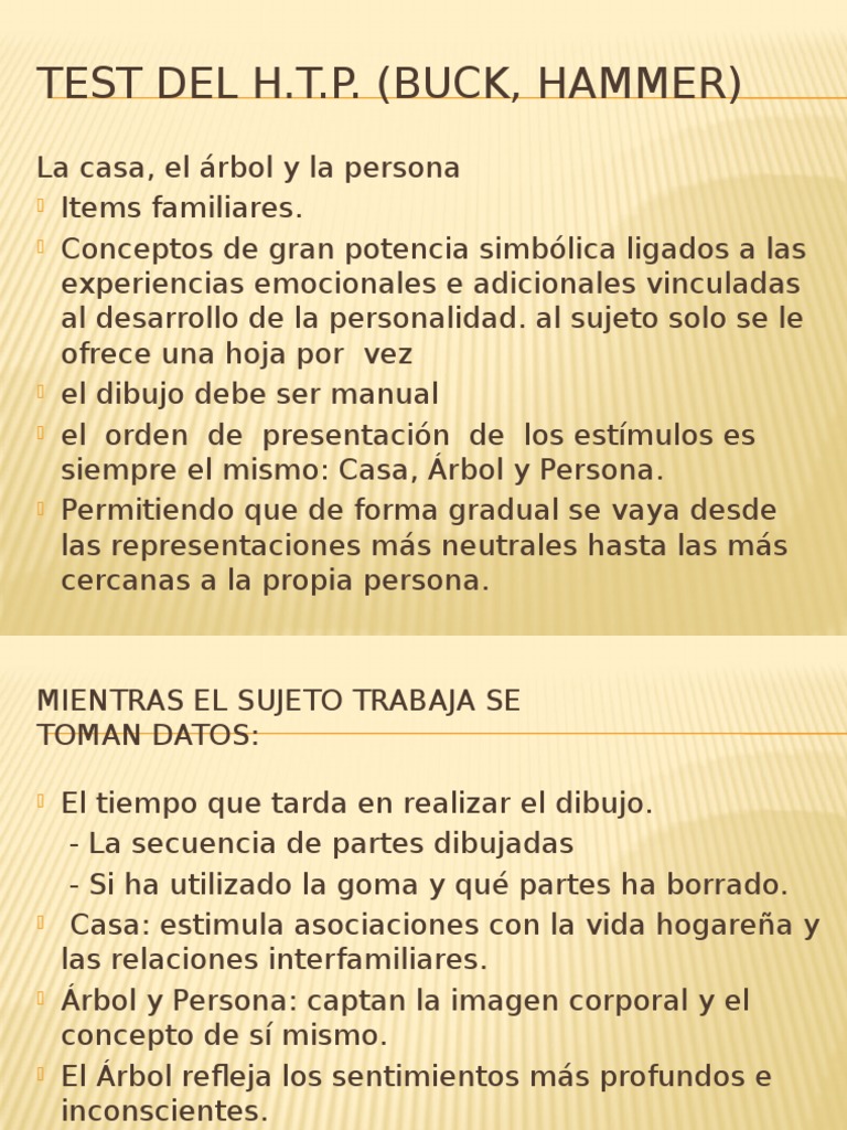 Test Proyectivos HTP | PDF | Desorden obsesivo compulsivo | Las emociones