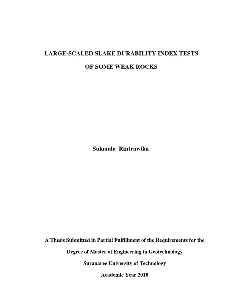Slake Durability | PDF