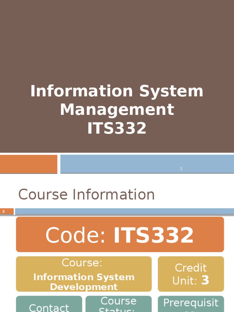 Information System Management ITS332 | PDF