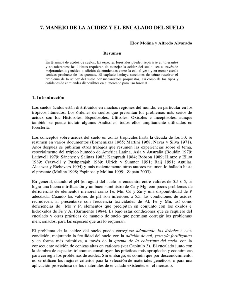 Manejo de Acidez y Encalado del Suelo | PDF | Fertilizante | Calcio