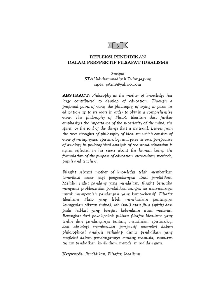 IDEALISME | PDF | Filsafat