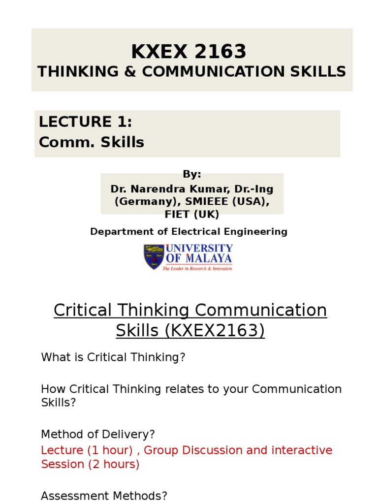 Critical Thinking Communication Skills | Download Free PDF | Critical ...