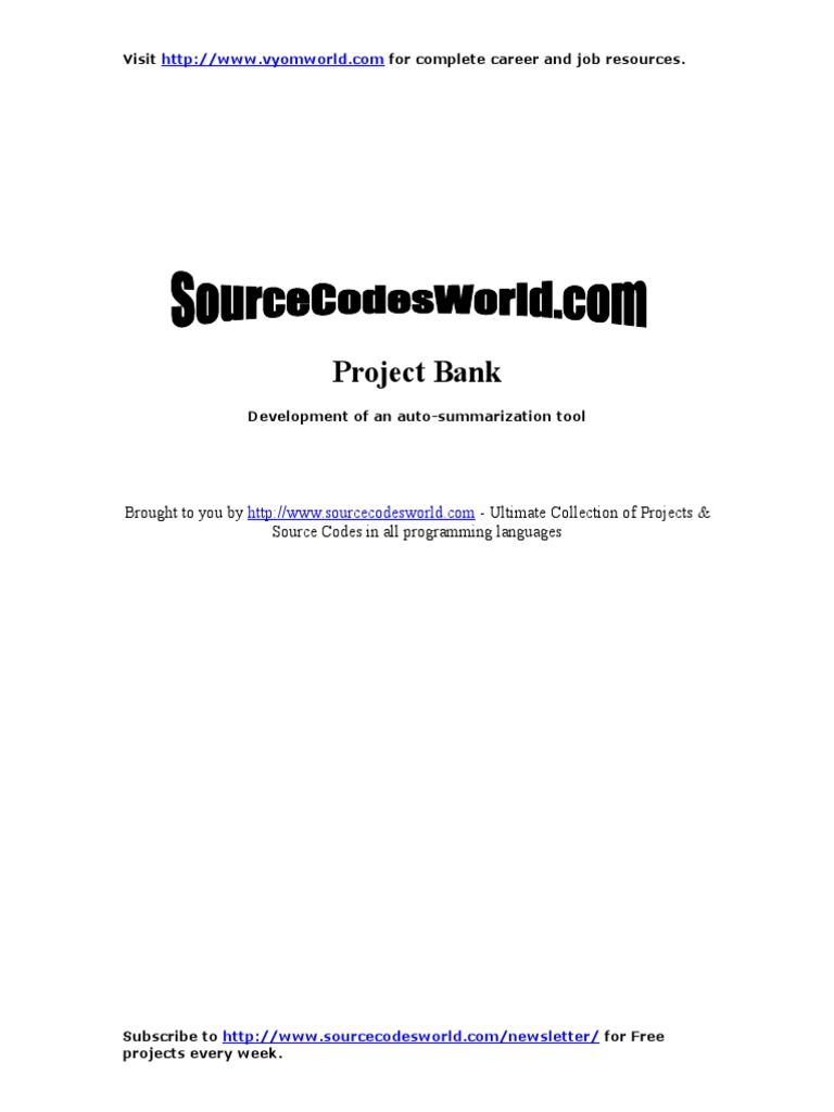 Project Bank: Brought To You by - Ultimate Collection of Projects ...