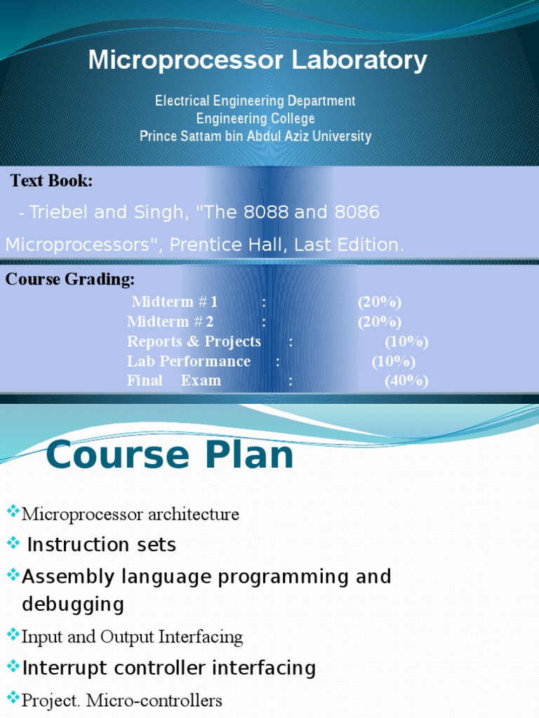 Microprocessor Lab Course Overview | PDF | Instruction Set | Central ...