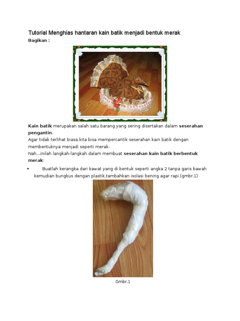 Tutorial Hantaran Kain Batik Merak | PDF