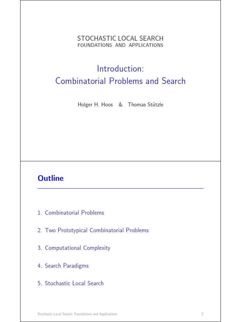 Combinatorial Problems and Search | Download Free PDF | Time Complexity | Mathematical Optimization