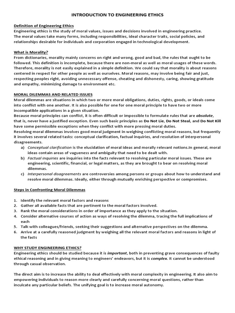 Introduction To Engineering Ethics | Download Free PDF | Profession ...
