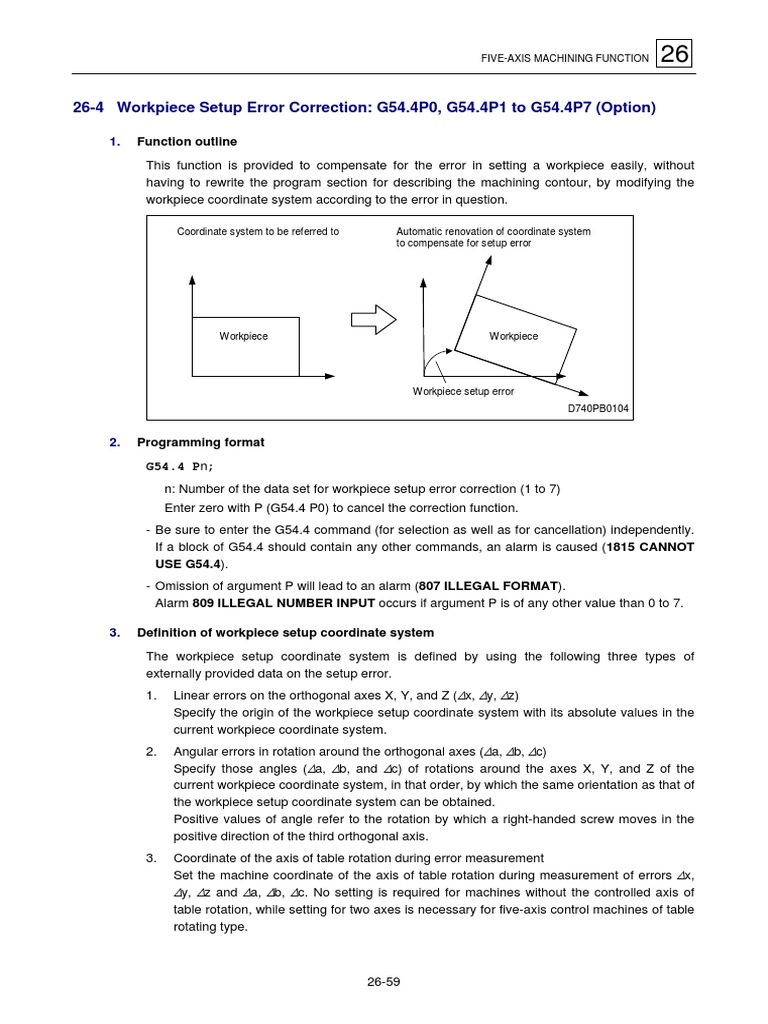 G54.4 Workpiece Setup Error Correction | PDF | Cartesian Coordinate ...