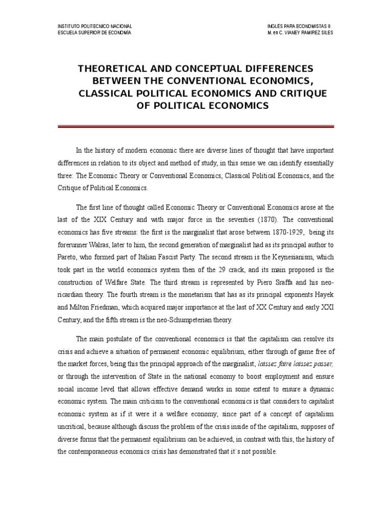 Theoretical and Conceptual Differences Between The Conventional ...