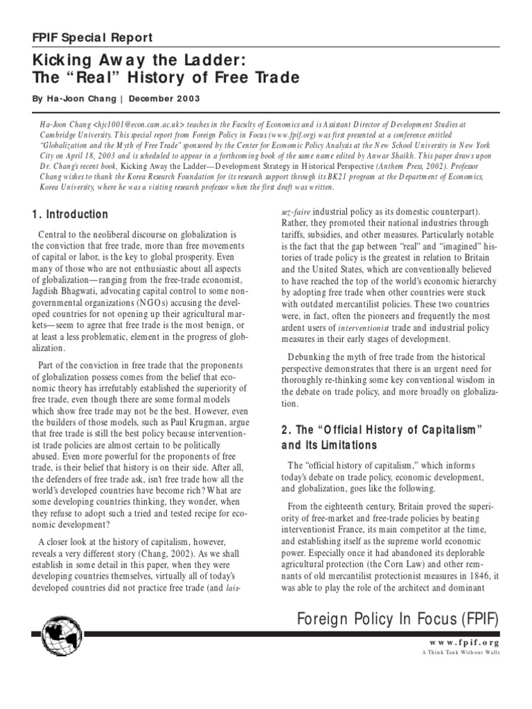 The Real History of Free Trade | PDF | Free Trade | Tariff