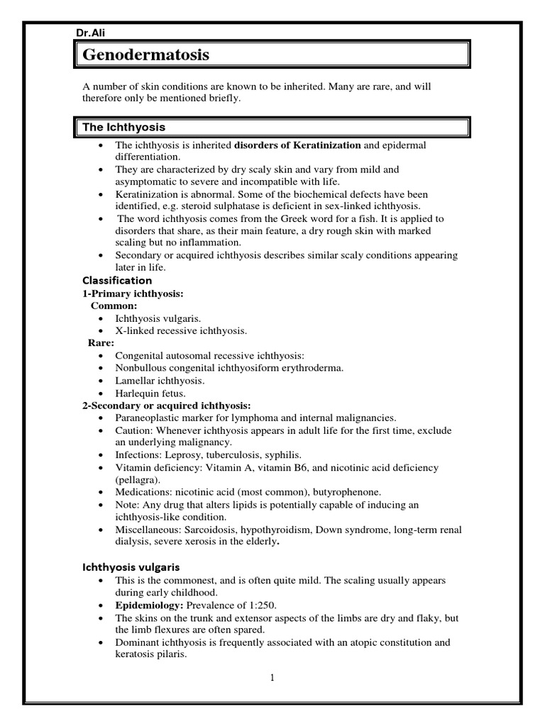 Genodermatosis: The Ichthyosis | PDF | Dermatology | Diseases And Disorders