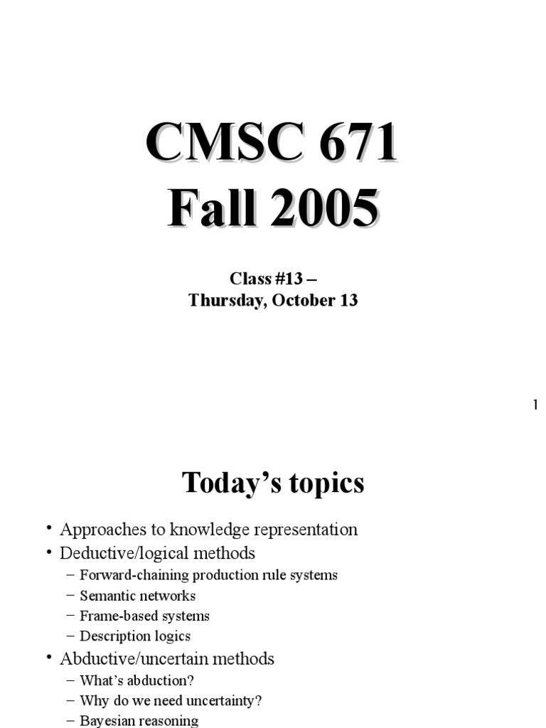 CMSC 671 Fall 2005 | Download Free PDF | Inheritance (Object Oriented ...