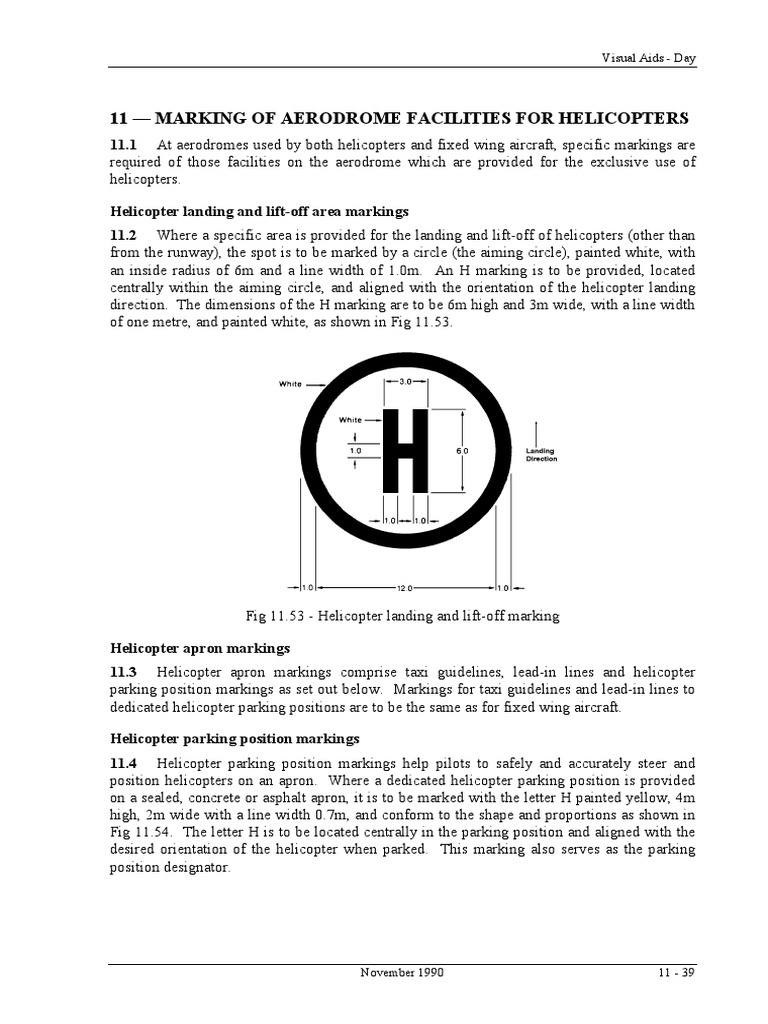 11 - Marking of Aerodrome Facilities For Helicopters: Visual Aids - Day ...