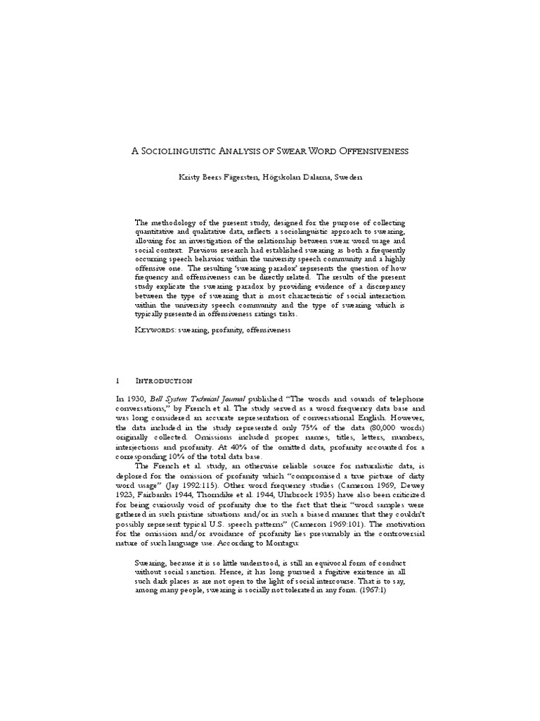 Analyzing Swear Word Offensiveness | PDF | Profanity | Fuck