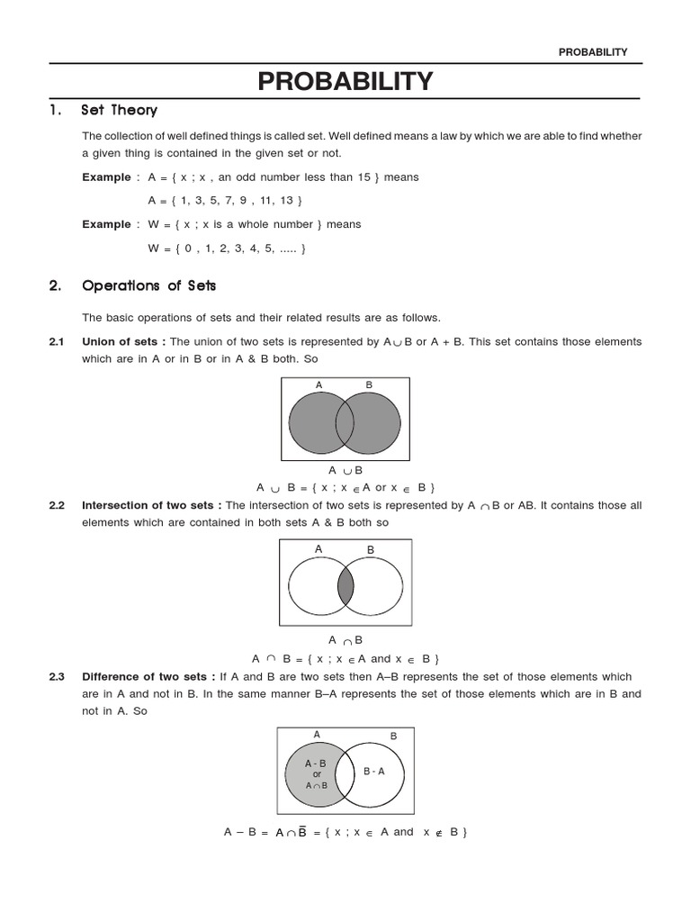 Probability: 1. 1. 1. 1. 1. Set Theory Set Theory Set Theory Set Theory ...