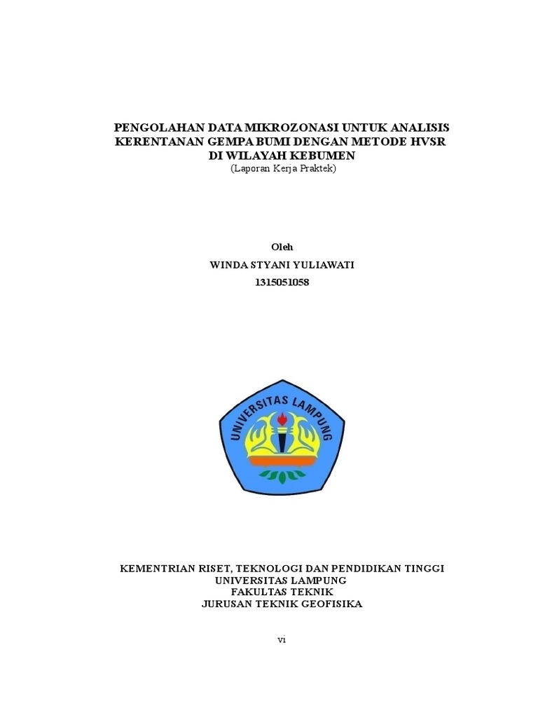 Pengolahan Data Mikrozonasi Untuk Analisis Kerentanan Gempa Bumi Dengan ...