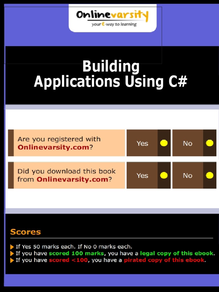 Building Applications in C# - InTL | PDF | Microsoft Visual Studio | C ...
