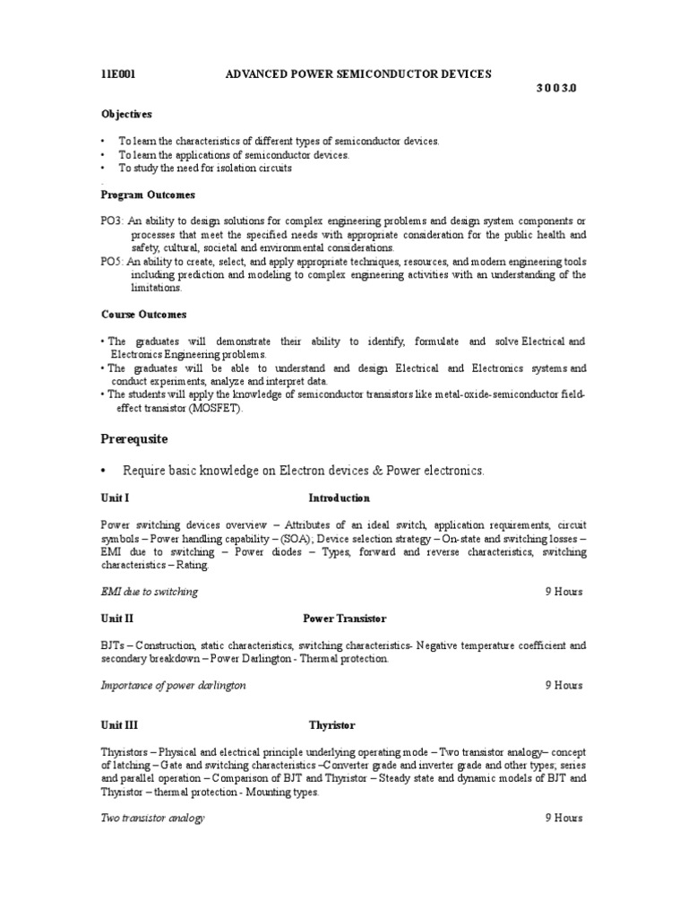Advanced Power Semiconductor Devices | PDF | Power Electronics | Mosfet