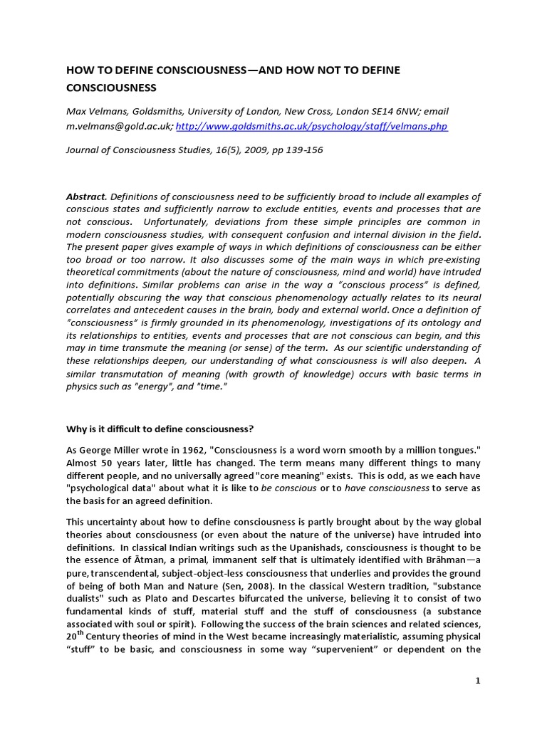 How To Define Consciousness PDF | PDF | Philosophy