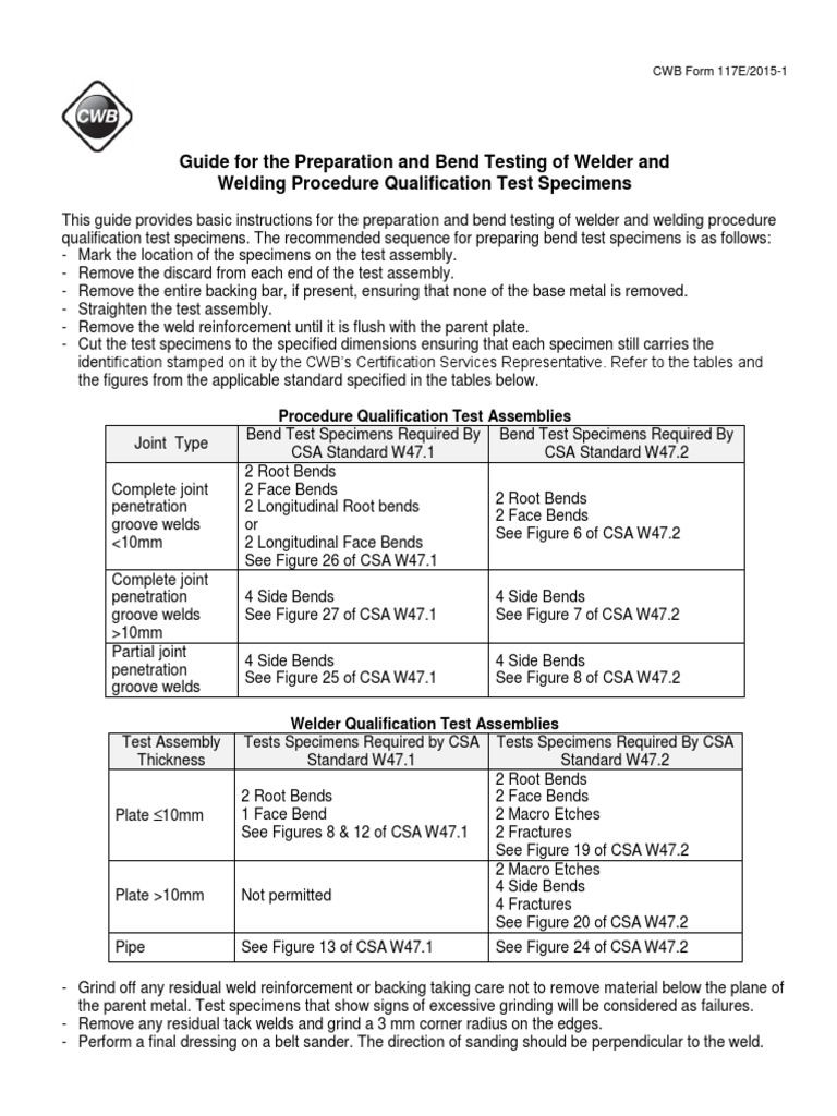 0117e-Guide-Preparation Bend Testing of Specimens | PDF