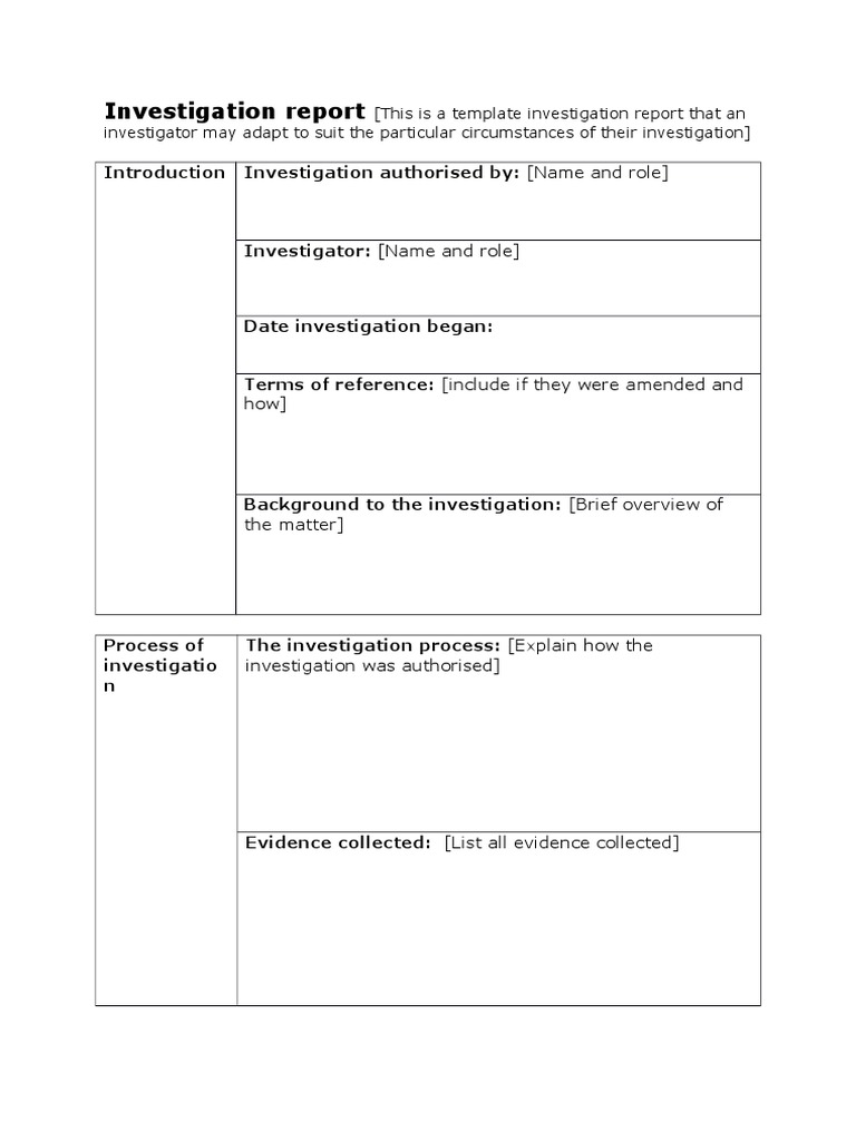 Investigation Report | PDF | Law