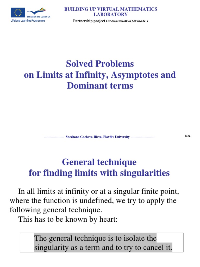 1.2 Solved Problems Limits at Infinity - EN | Download Free PDF ...