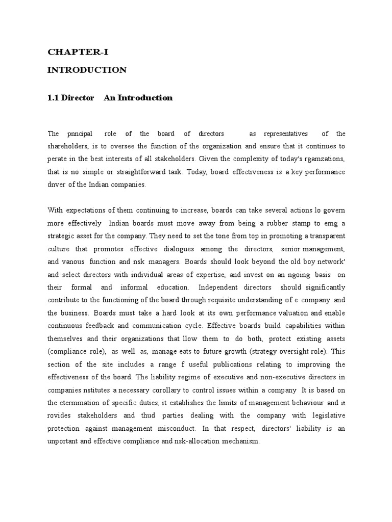 Chapter-I: 1.1 Director An Introduction | PDF