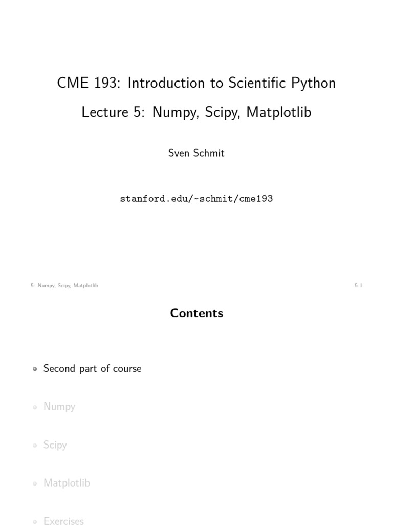 Scientific Python (By Stanford) | PDF | Discrete Fourier Transform ...