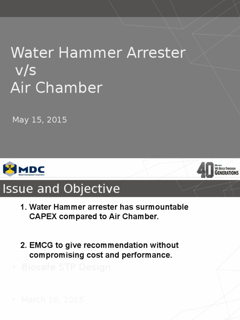 Air Chamber Installation for Water Hammer | PDF | Technology & Engineering